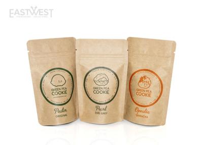 China Eco Friendly Biodegradable Kraft Paper Pouch Resealable For Food Packaging for sale
