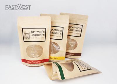 China Partial Clear Window Kraft Resealable Pouches For Seasoning / Spice Packaging for sale