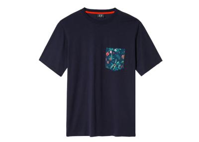 China Compressed Printed Mens Cotton T Shirts Embroidery Logo With Crew Neck Pocket for sale