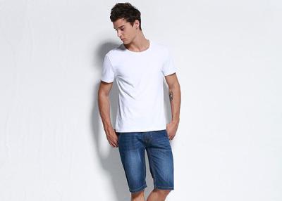 China Anti Pilling Round Neck T Shirts 100% Cotton , Causual Short Sleeve T Shirt 0.18 Kg for sale