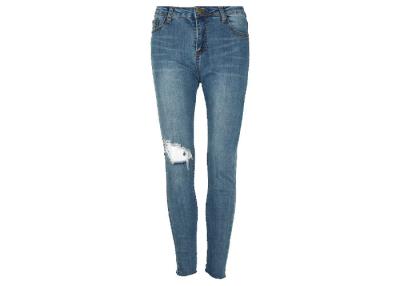 China Soft High Rise Skinny Denim Pants Plus Size Washed Customized Color for sale