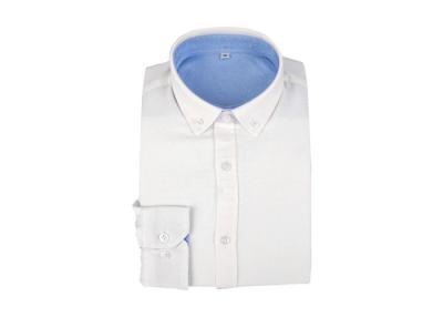 China Softable Long Sleeve White Mens Cotton T Shirts Solid Color CNA Approval for sale