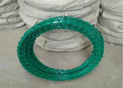 China Green 430 Stainless Steel Razor Coil Barbed Wire 450mm High Security for sale
