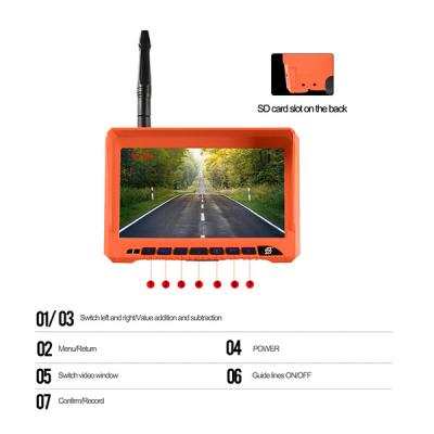 Cina 720P H.264 HD RV Kit telecamera di backup wireless con monitor da 7 pollici Colore arancione in vendita