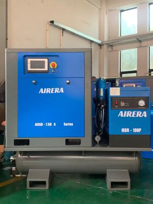 China AIRERA AGSD-7.5D A 7.5kW Screw Air Compressor with Tank Mounted for sale