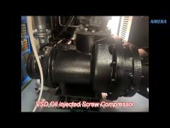 132kw vsd air cooling oil inject screw compressor