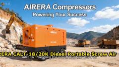 AIRERA CALT-18/20K Diesel Portable Screw Air Compressor | Built for Tough Job Sites