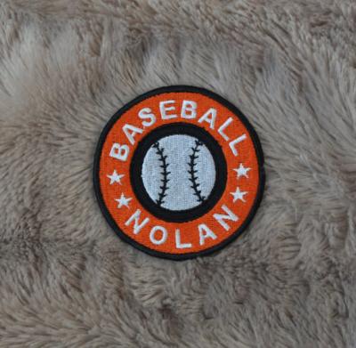 China Sports Shape Custom Embroidered Patches With Textile Fabric Material for sale