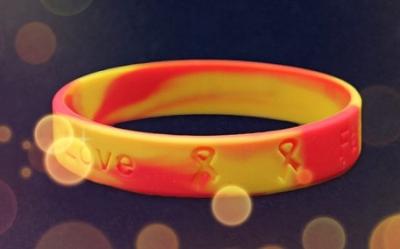 China Embossed Printed Silicone Wristbands With Colour Mixture , Customizable Silicone Bracelets for sale