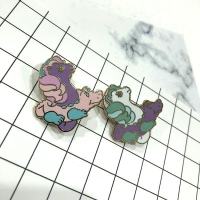 China Sea Horse Hard Enamel Lapel Pins / Enamel Lapel Pins Custom Two Colors for sale
