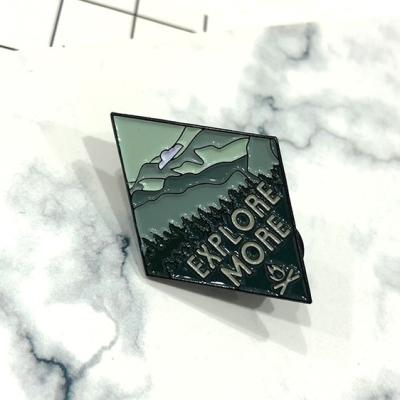 China Decorative Lapel Pins Soft Enamel With Green Forest Pattern Fit Friend for sale