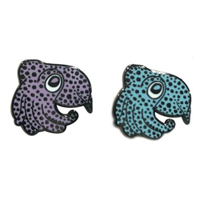 China Nickel Plating Hard Enamel Lapel Pins Rubber Clutch Attachment With Cute Octopus for sale