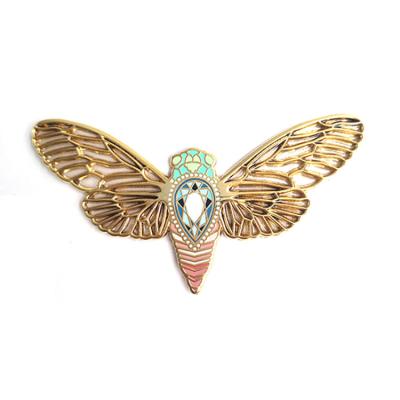 China Decorations Hard Enamel Lapel Pins Badges Of Butterfly , Offset Digital Printed Logo for sale