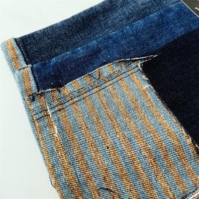 China 13,5 Oz van het Katoenen het Polyester Gemengde Streepontwerp Comfortabele Denim Te koop
