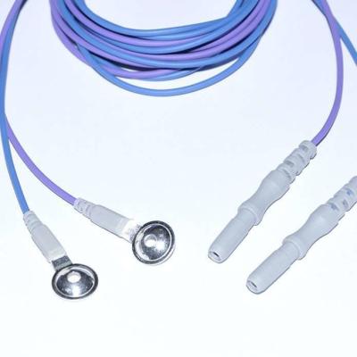 中国 金の銅板のコップが付いている適用範囲が広く柔らかいEEGの電極ケーブルEEGケーブル 販売のため