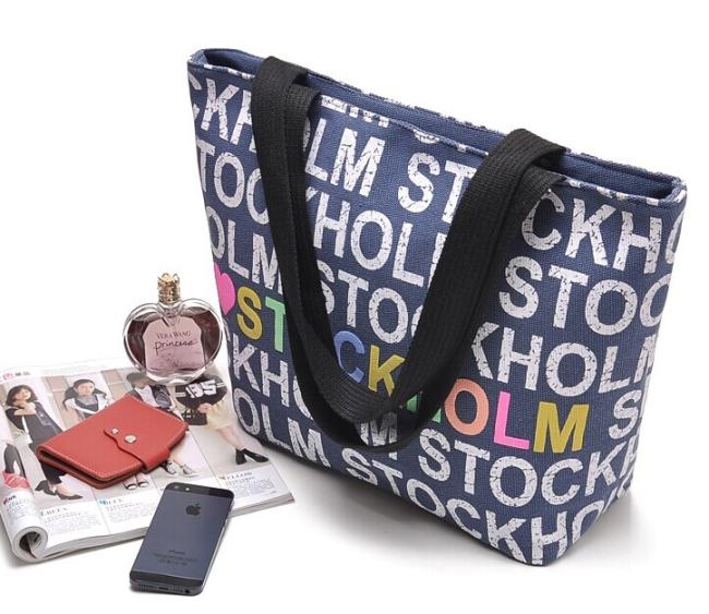 customized eco friendly calico canvas cotton tote bag
