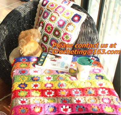 China Handmade crochet rug, Acrylic blanket knit carpet, Hand knit blanket, rug, carpet, blanket for sale
