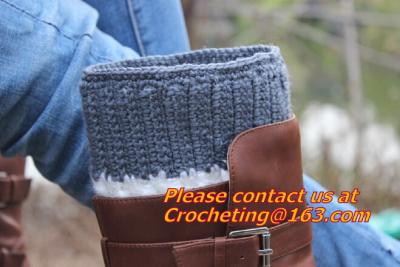China Boot Cuffs Crochet Boot Toppers Womens Boot Socks Crochet Wool Ankle Warmers Legwear Multicolor Optional for sale