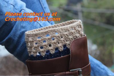 China Boot Cuffs Crochet Boot Toppers Womens Boot Socks Crochet Wool Ankle Warmers Legwear Multicolor Optional for sale