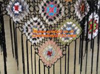 China Handmade Crochet Triangle Shawl Wrap with Tassel Granny Square Pattern 25 inch Length for sale