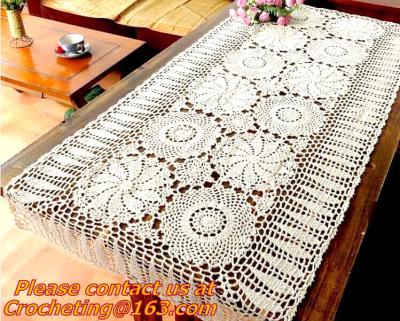 China Handmade cotton lace crochet table cloth table runner American Rural nostalgia sofa cloth for sale