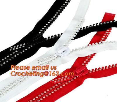 China pin box open ended one way garment zipper in metal brass material with black nickel for sale