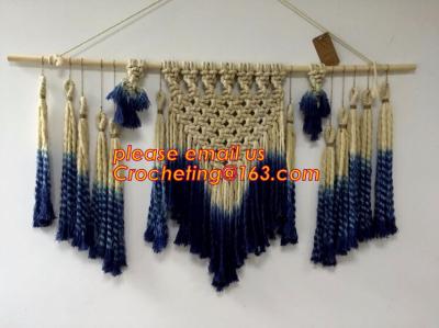 China MACRAME FOLDABLE SCREEN, MACRAME WALL HANGING, PLANT HOLDER , CURTAINS, TEA COASTER Macrame Wall Art Hanging Tapestry We for sale