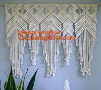 China Handmade Cotton Macrame Wall Hanging 32x47 Inches Foldable Screen Home Decor for sale