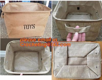 Chine Custom-built hot sale jute clothes store receive cube storage basket, jute dirty clothes cube storage basket à vendre