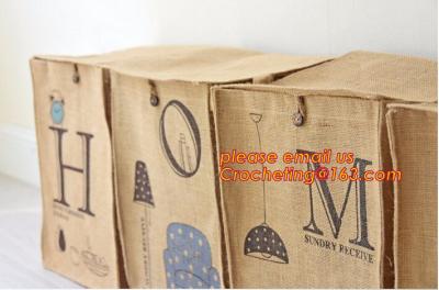 Chine Custom-built hot sale jute clothes store receive cube storage basket, jute dirty clothes cube storage basket à vendre