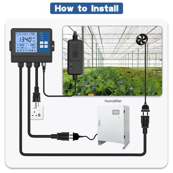 Smart NDIR Sensor Greenhouse Controllers CO2 Regulator Monitor Voor het planten van de groeiende