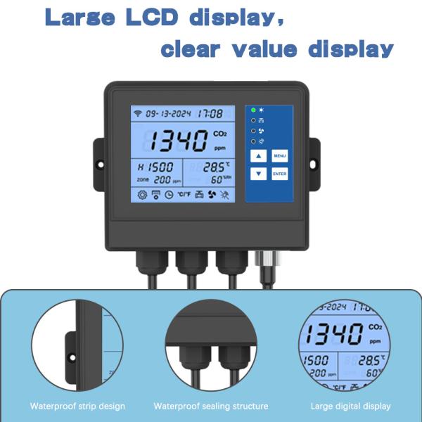 Smart NDIR Sensor Greenhouse Controllers CO2 Regulator Monitor Voor het planten van de groeiende