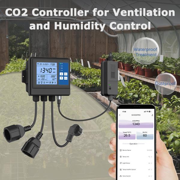 Smart NDIR Sensor Greenhouse Controllers CO2 Regulator Monitor Voor het planten van de groeiende
