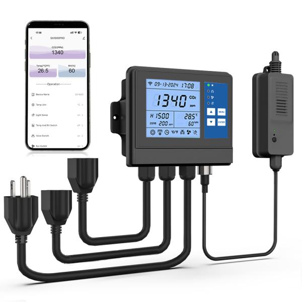 Quality Digital Carbon Dioxide Co2 Ppm Controller Monitor For Growth Tent Greenhouse for sale