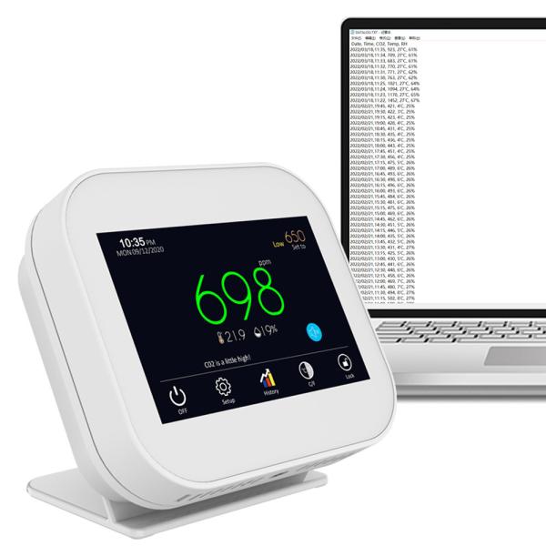 Quality Indoor USB NDIR Co2 Sensor Detector Air Quality Monitor Capacitive Touch Panel for sale