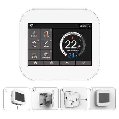 China Termostato WiFi Inteligente para Casa: Aquecimento de Piso, Programável, 50Hz/60Hz, Personalizável à venda