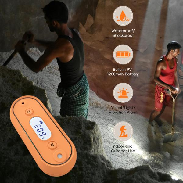 Quality High Precision Portable Oxygen Gas Detector | 9V Battery, LCD Display & Data for sale