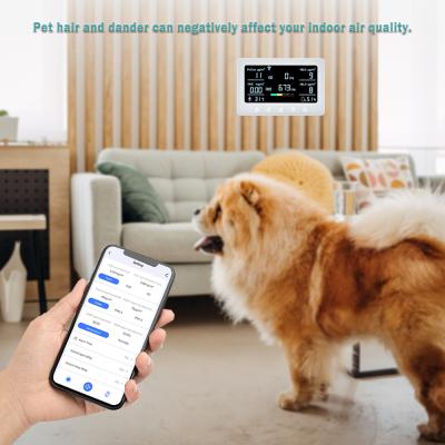 China PT02 Plus Smart Indoor Air Quality Monitor - 8-in-1 (Pollen/CO/CO2/PM) Wi-Fi Tuya APP RS485 Data Export, IoT Controller for Home & Office for sale