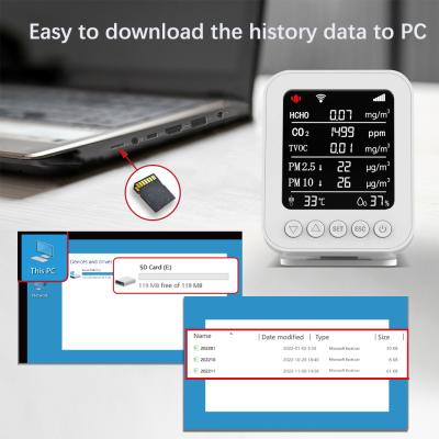China Smart Tuya WiFi Air Quality Monitor Detects CO2/PM2.5/HCHO/TVOC  Temperature Humidity with NDIR Sensor for sale