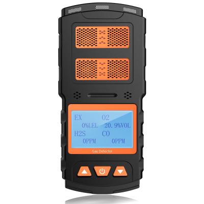 China Portable 4-Gas Detector EX CO O2 H2S Monitor - Explosion-Proof Gas Leak Tester with LCD Display, 2000mAh Battery & Dual Sound Vibration Alarm for sale
