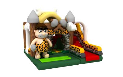 중국 바운시 캐슬 침대 원시인과 뼈 주제 도약 집 하락 캄보를 뛰어넘는 새 광고 부풀게할 수 있는 스톤에이지 판매용