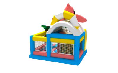 China Colorful Cute Pink Flamingo Themed Inflatable Combos  For Home Backyard for sale