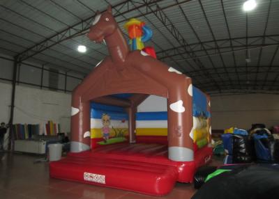 China Simple inflatable horseman bouncer house 0.55mm PVC inflatable horse jump house for supply for sale