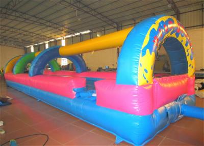 China Inflatable the commercial rainbow water slide inflatable horizontal direction interesting wild splash on sale for sale