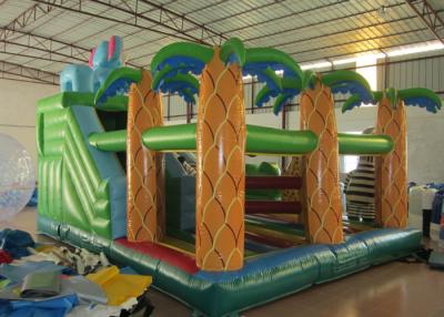 China Inflatable Fun City Zebra Elephant Themed Fun City Inflatable Safari Park Jumping House With Slide for sale