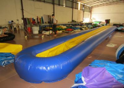 China Inflatable Water Playground , Long Stripes Inflatable Single Water Slide 12 X 1.6m for sale