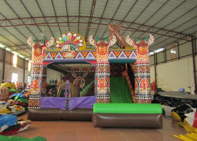 China Inflatable Indian type jump house PVC inflatable bouncer colourful inflatable combo house for kids under 15 years old for sale