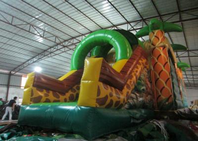 China New elephant inflatable combo jumping house zoo animals palm trees inflatable combo house for sale