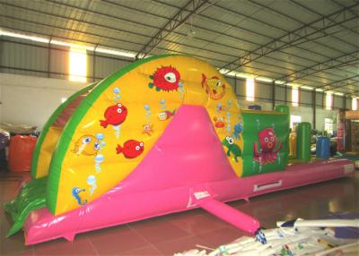 China Inflatable Beach Bouncy Castle Assault Course , Big Party Funny Obstacle Course Jumpers for sale