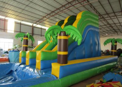 China Summer 2017 palm trees inflatable water slide on sales inflatable single slide with water pool for sale